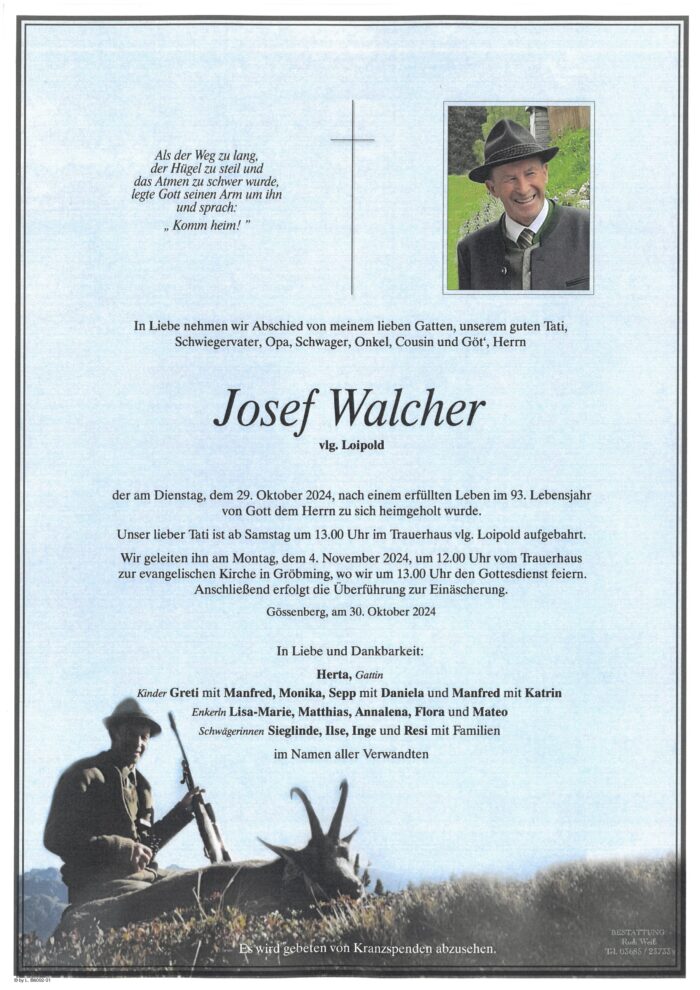 Im Gedenken – Evangelische Pfarrgemeinde A.B. Schladming